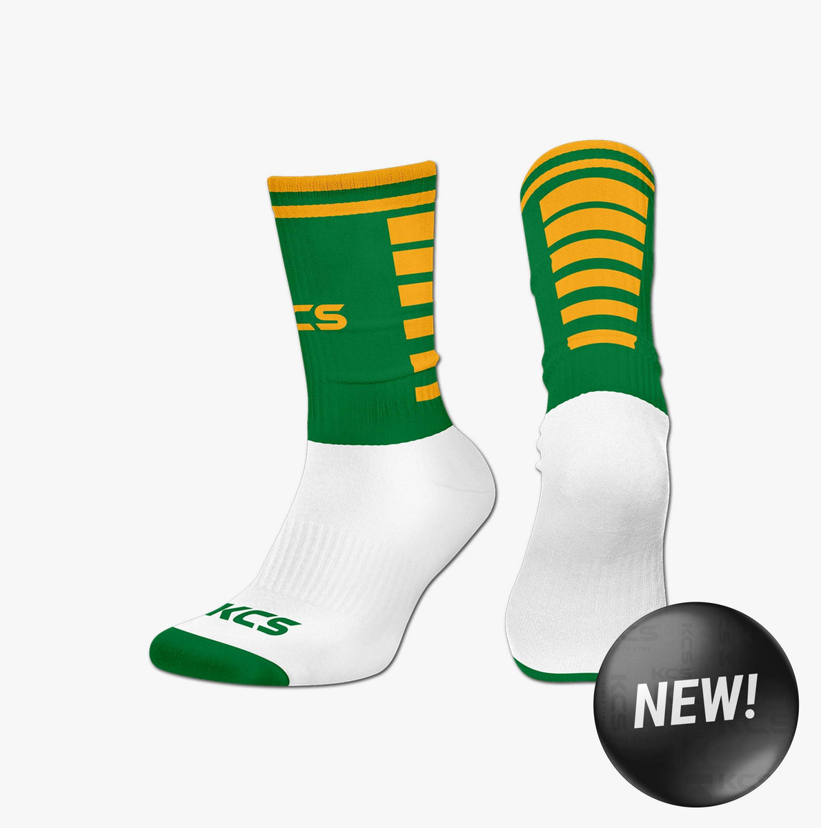 KCS 3D Ankle Socks New 3 PACK (WHITE/GREEN/GOLD) – KC Sports