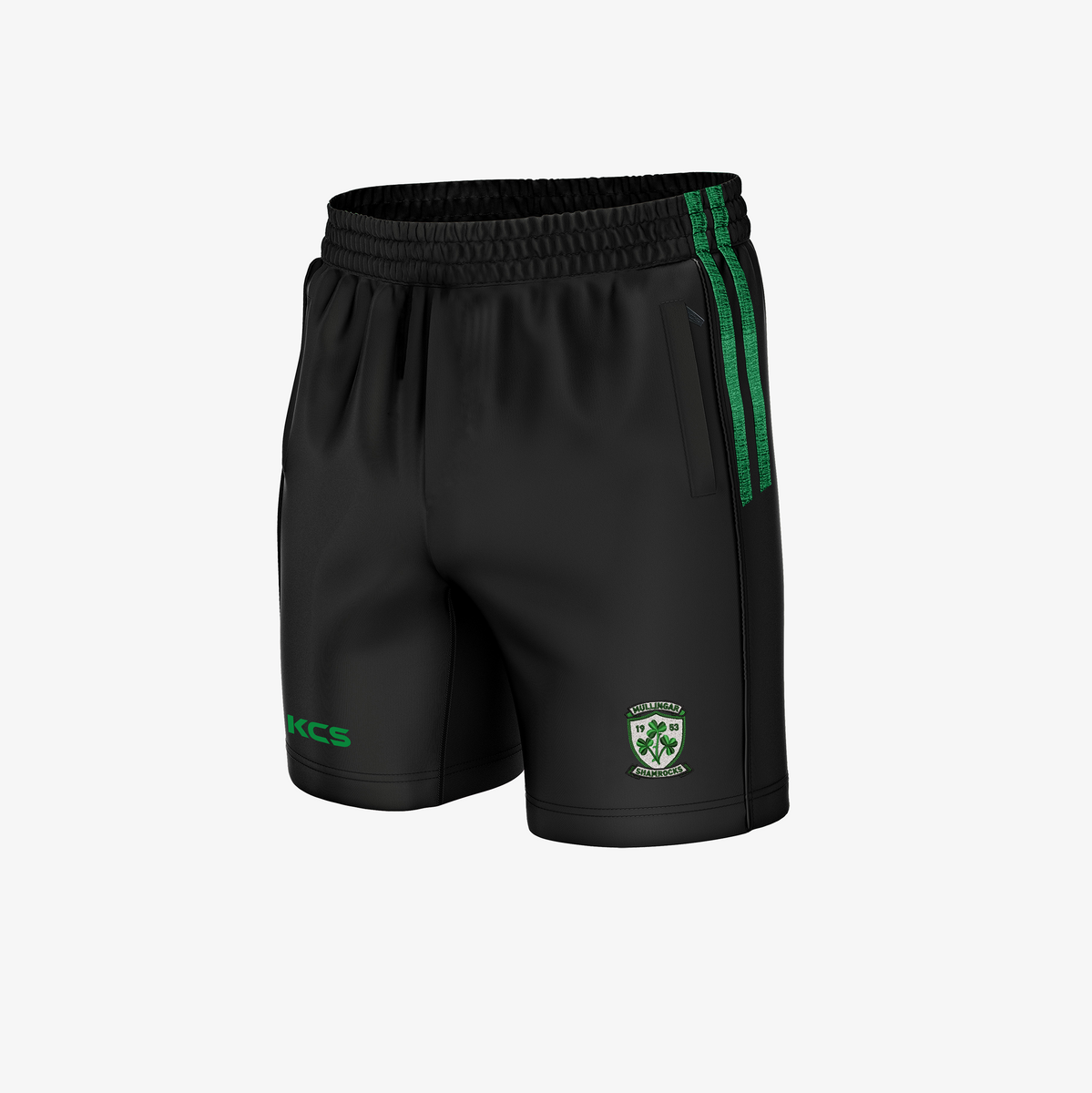 Mullingar Shamrocks GAA KCS Shore Leisure Shorts Black & Green – KC Sports