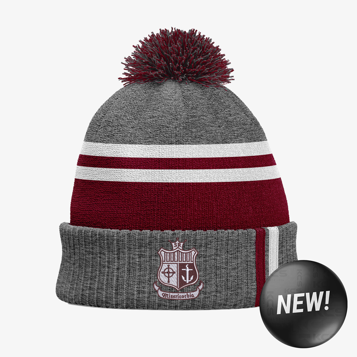 Sacred Heart School Tullamore KCS Champion Beanie - Dark Grey / Maroon