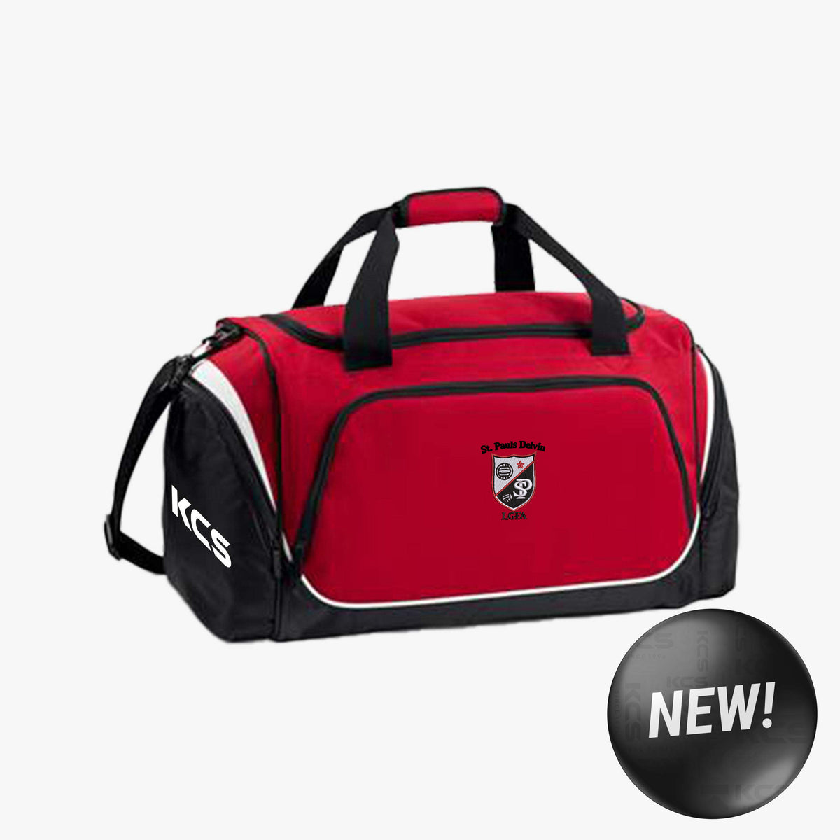 St Pauls Delvin LGFA KCS Pro Team Holdall - Red, Black, White – KC Sports