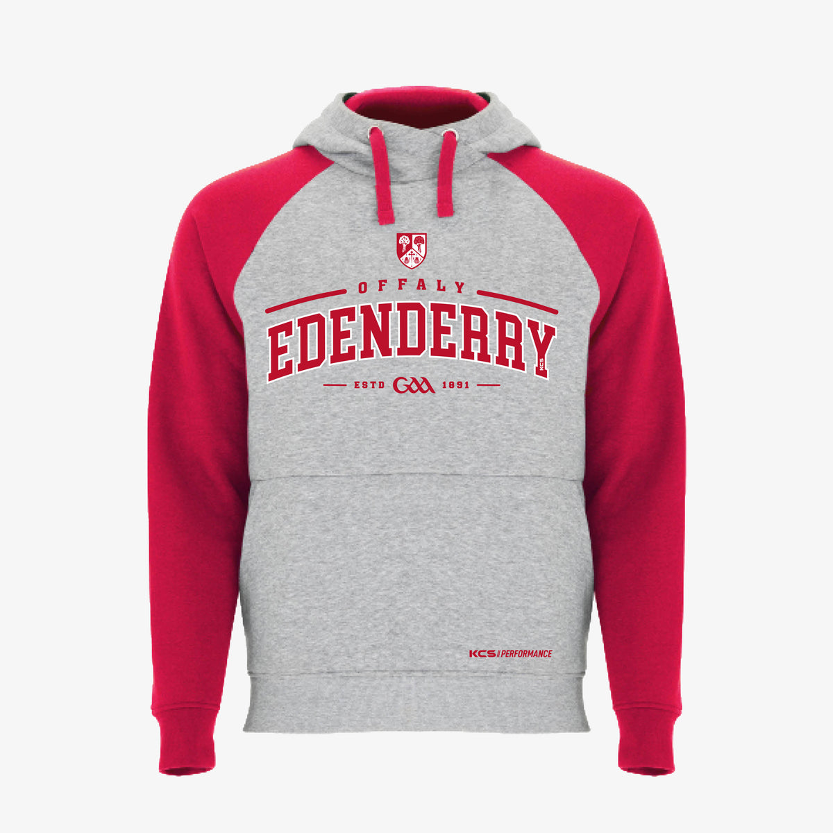 Edenderry GAA Detroit Hoodie / Red / Melange Grey – KC Sports